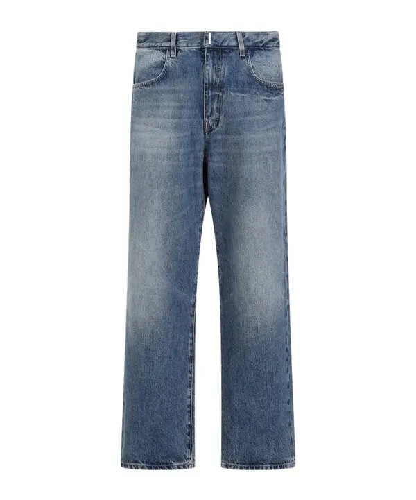 Givenchy Logo Plaque Straight-leg Jeans - Blue