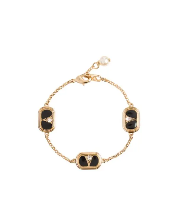 Valentino Garavani Vlogo Signature Embellished Bracelet - Yellow