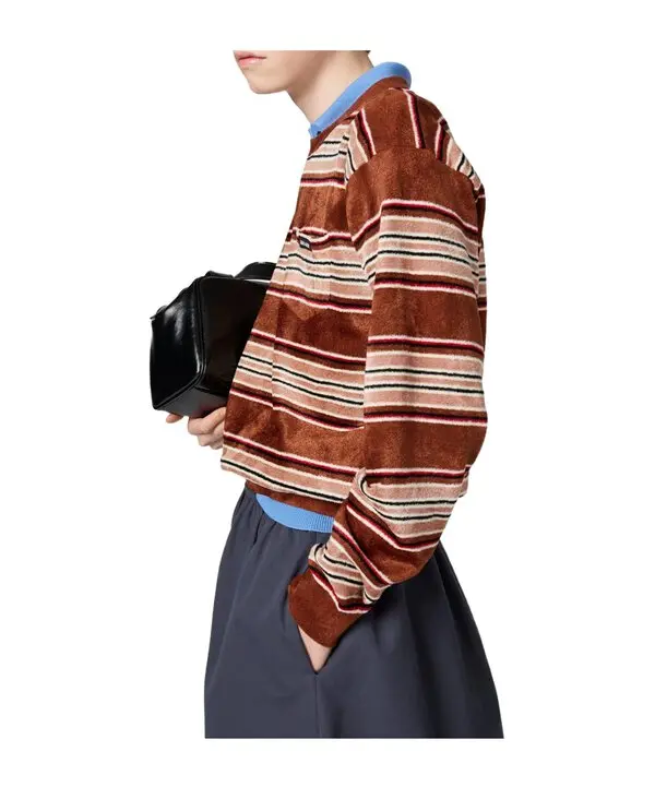 Miu Miu Crewneck Striped Jumper With Pocket
