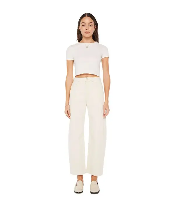 MOTHER The Half Pipe Ankle Wide-leg Jeans - White