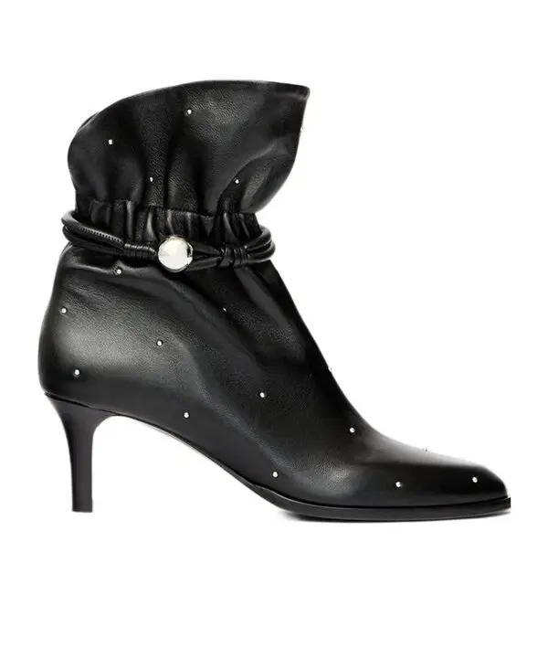 Isabel Marant Étoile Leather Studded Pointed Toe Ankle Boots