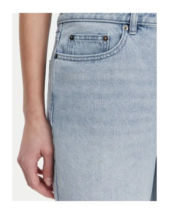 Michael Kors Boyfriend Denim Shorts With Fringed Hem - Blue