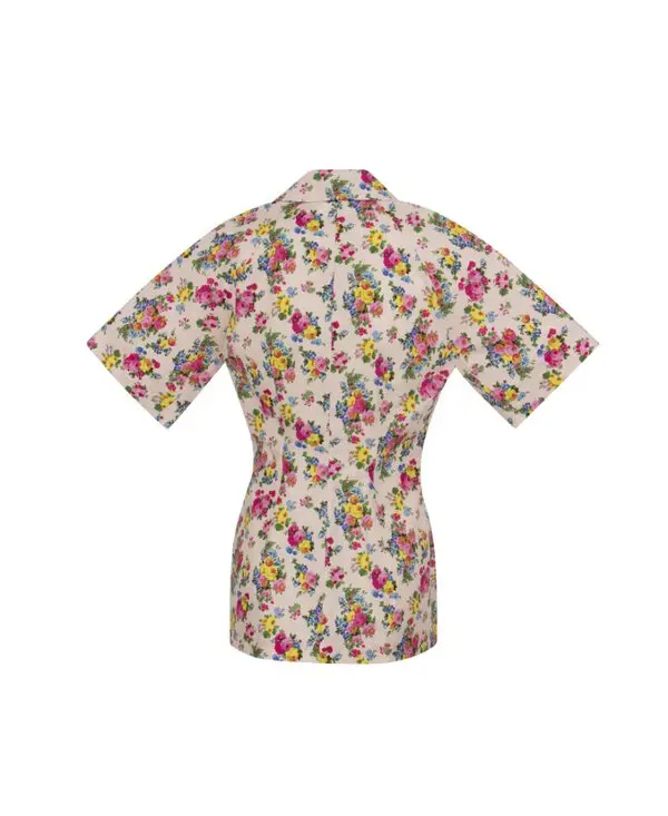 Sportmax Multicolor Floral Print Short Sleeve Shirt