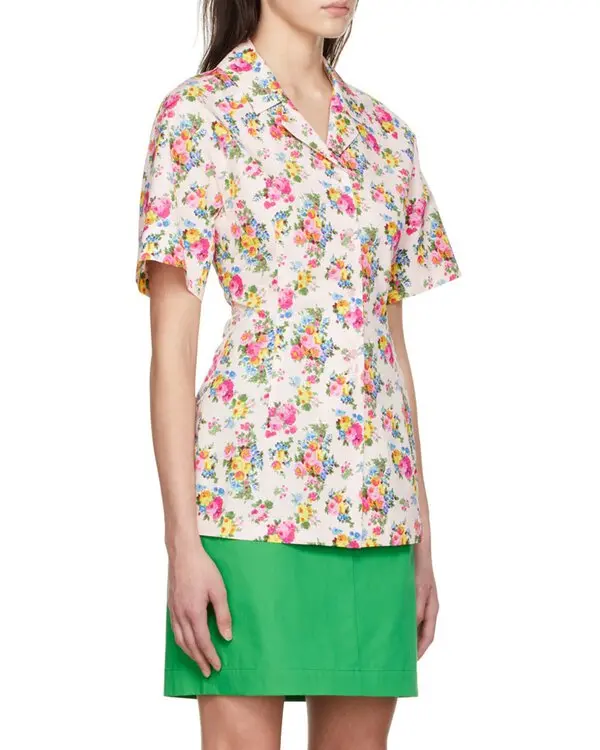 Sportmax Multicolor Floral Print Short Sleeve Shirt