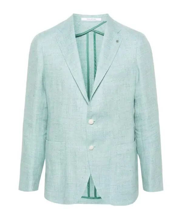 Tagliatore Notched-lapels Single-breasted Blazer - Blue