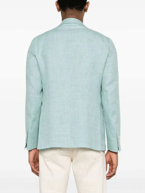 Tagliatore Notched-lapels Single-breasted Blazer - Blue