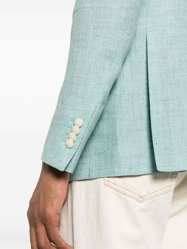 Tagliatore Notched-lapels Single-breasted Blazer - Blue