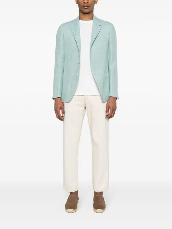 Tagliatore Notched-lapels Single-breasted Blazer - Blue