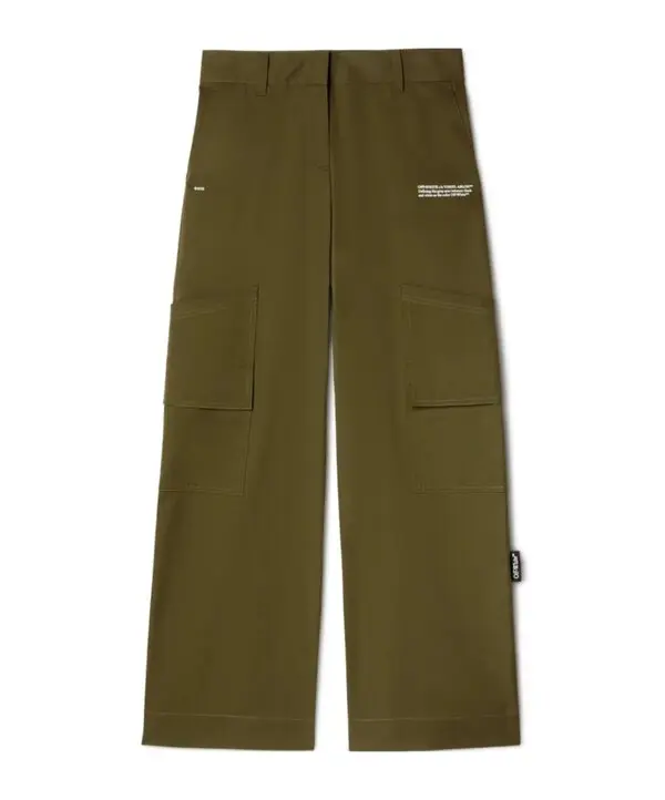 Off-White Cargo Pants With Logo Detail - Green
