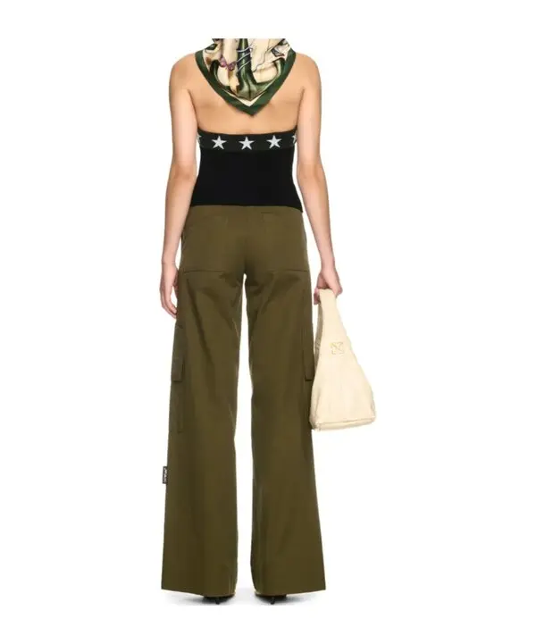 Off-White Cargo Pants With Logo Detail - Green