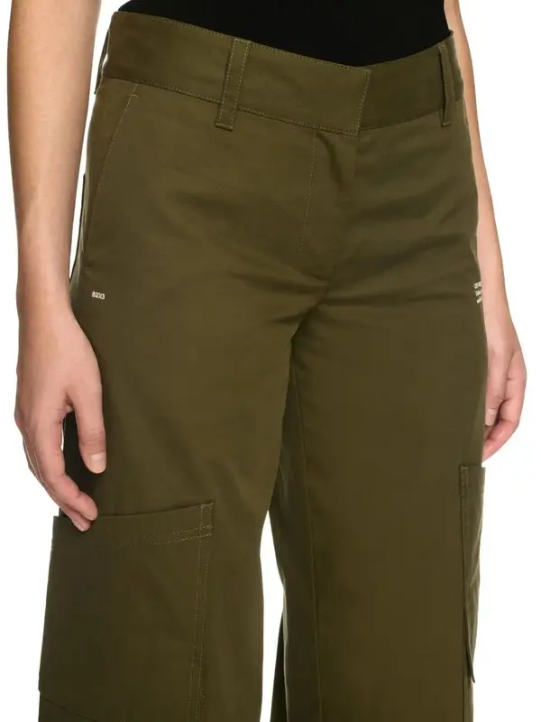 Off-White Cargo Pants With Logo Detail - Green