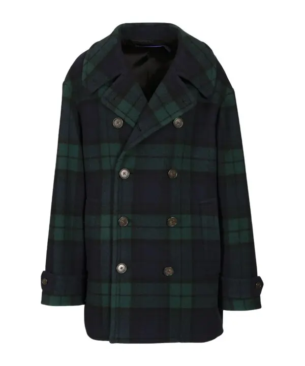 Polo Ralph Lauren Checked Double-breasted Pea Coat - Black