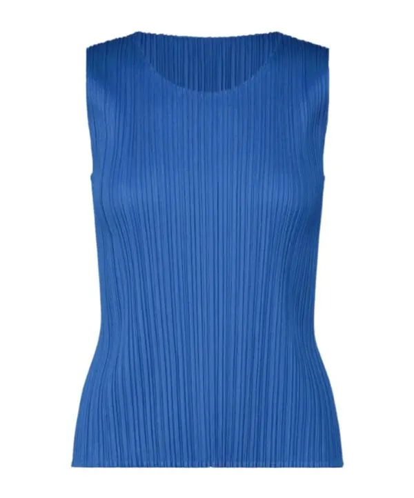 Issey Miyake Sleeveless Crewneck Top - Blue