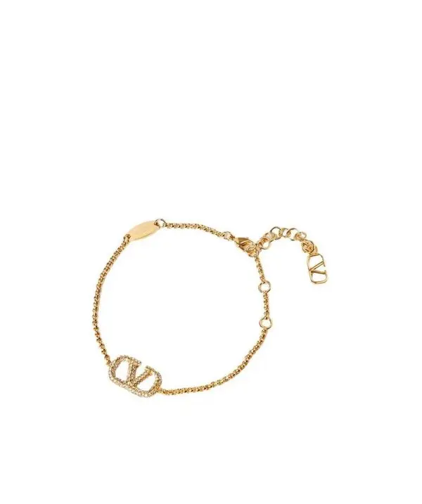 Valentino Garavani Vlogo Signature Embellished Bracelet - Golden