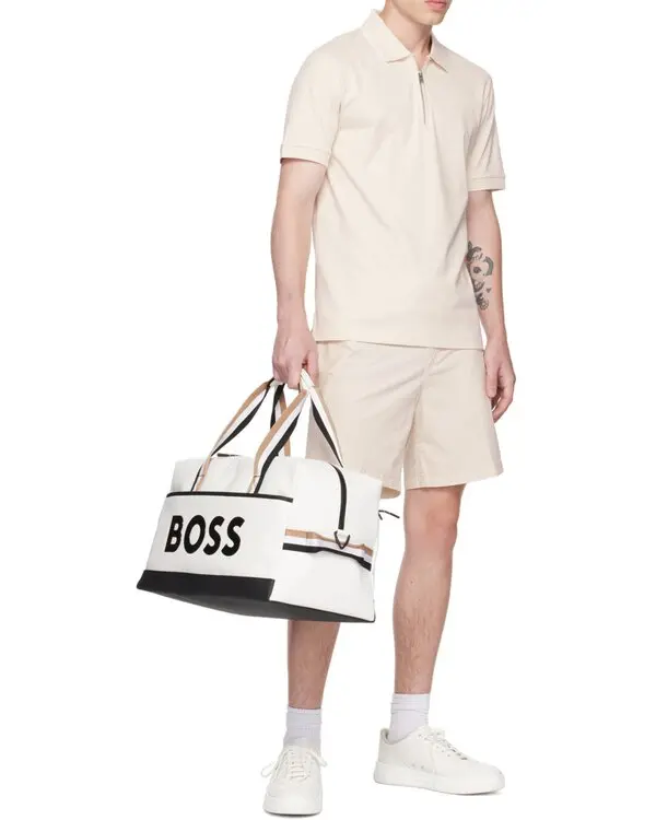 Hugo Boss Logo-patch Drawstring Cotton Shorts
