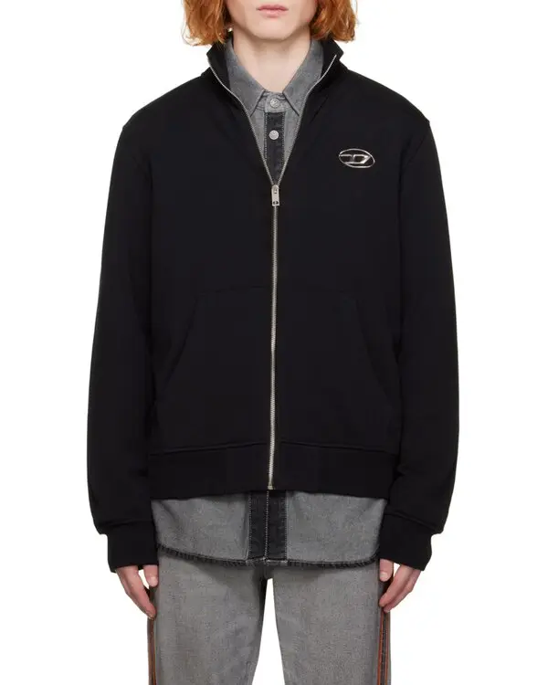 DIESEL® S-ginni Logo Patch Zipped Hoodie