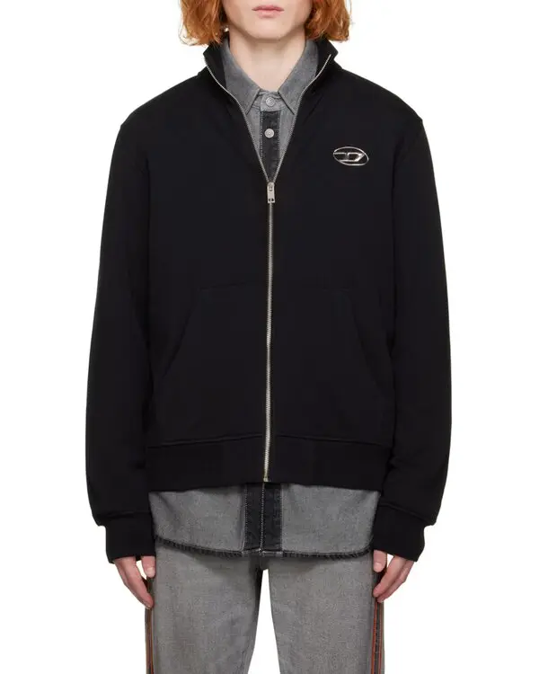 DIESEL® S-ginni Logo Patch Zipped Hoodie