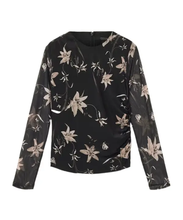 ALLSAINTS Caia Floral Mesh Top