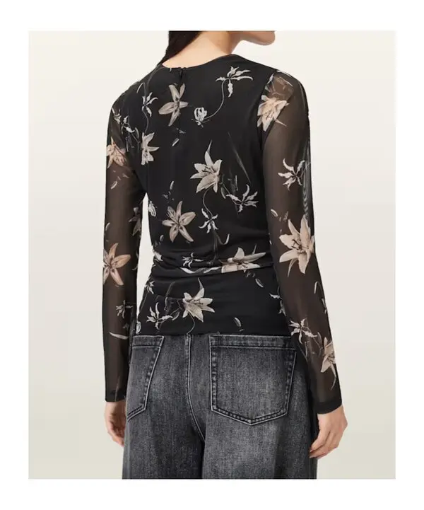 ALLSAINTS Caia Floral Mesh Top