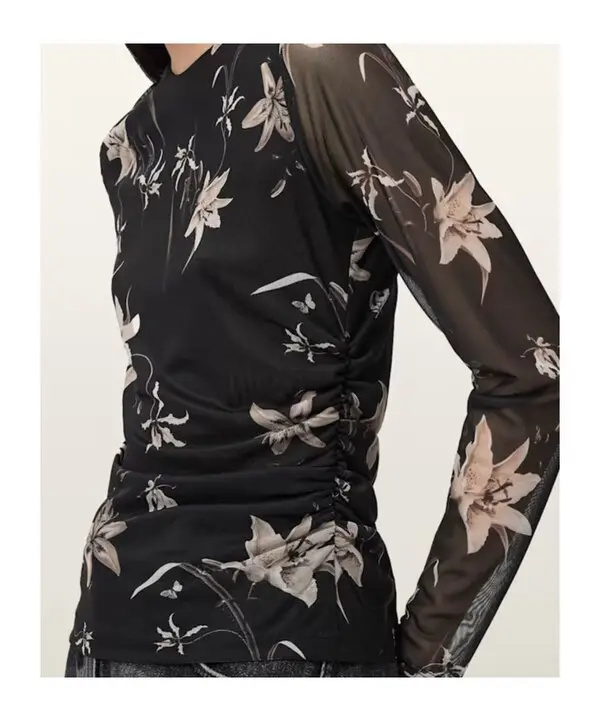 ALLSAINTS Caia Floral Mesh Top