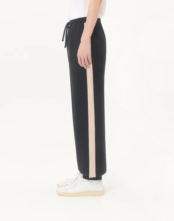 Valentino Garavani Nylon Trousers With Gold V Detail
