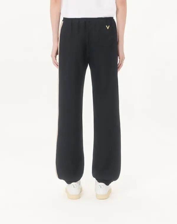 Valentino Garavani Nylon Trousers With Gold V Detail