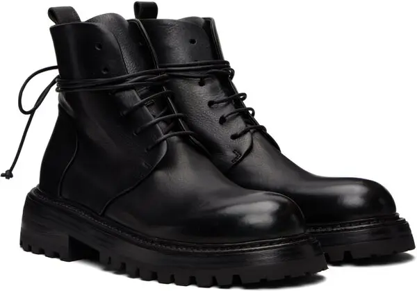 Marsèll Lace-up Combat Ankle Boots - Black
