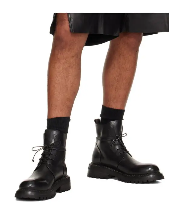 Marsèll Lace-up Combat Ankle Boots - Black
