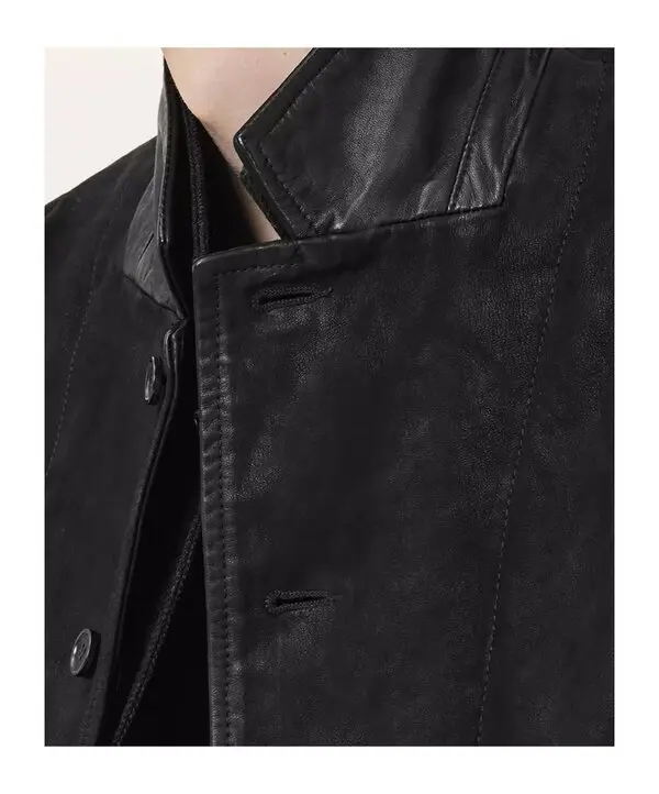 ALLSAINTS Leather Button-up Jacket