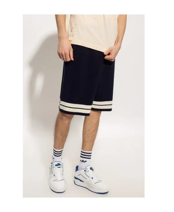 Palm Angels Horizontal Stripe Detail Knit Shorts