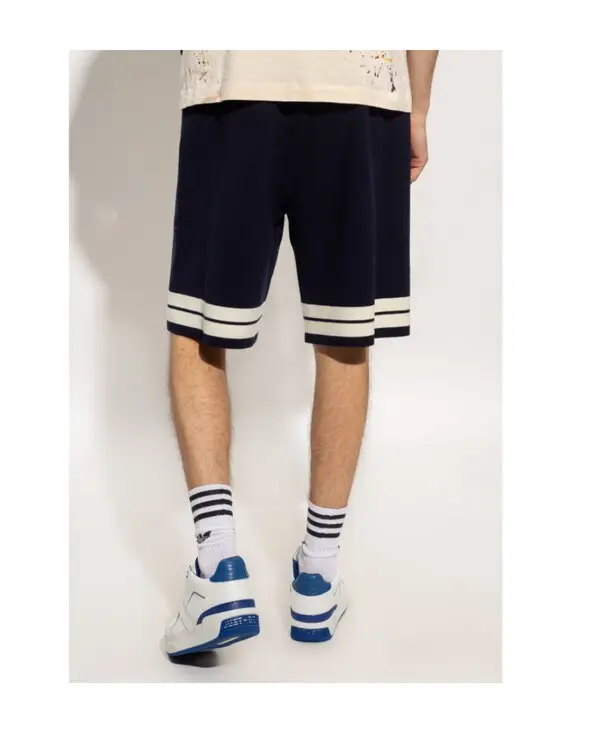 Palm Angels Horizontal Stripe Detail Knit Shorts