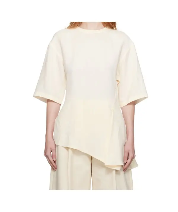 Studio Nicholson Vichy Asymmetrical Top - White