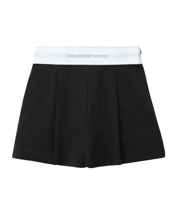 Alexander Wang High-waisted Pleated Shorts - Black