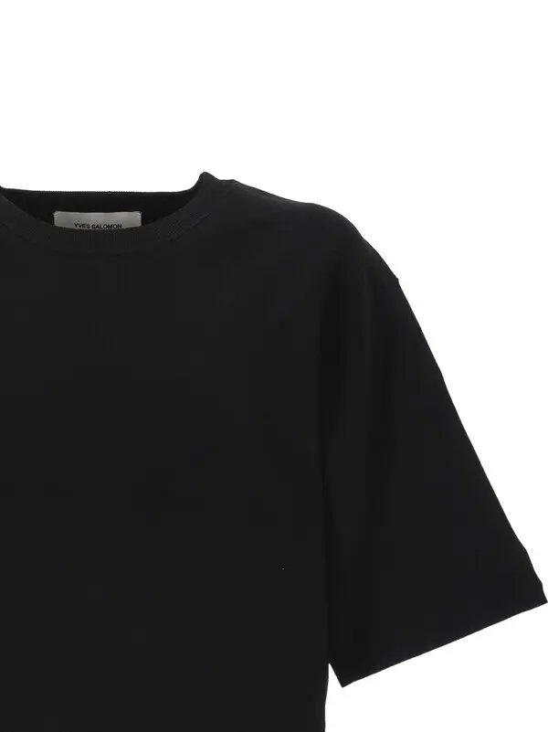 YVES SALOMON Crew Neck T-shirt - Black