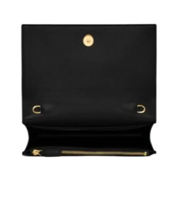 Saint Laurent Small Kate Croc Effect Bag - Black