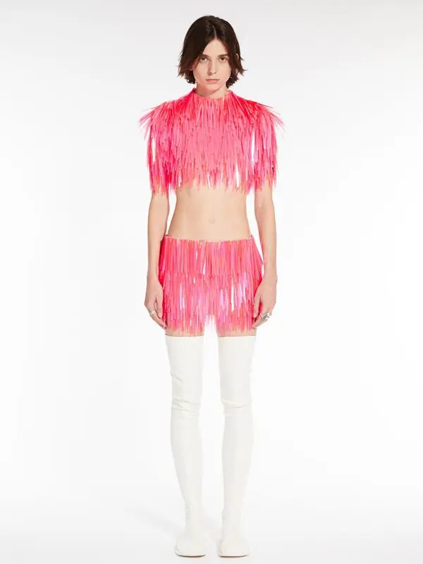Sportmax Fringe-design Tiered Mini Skirt
