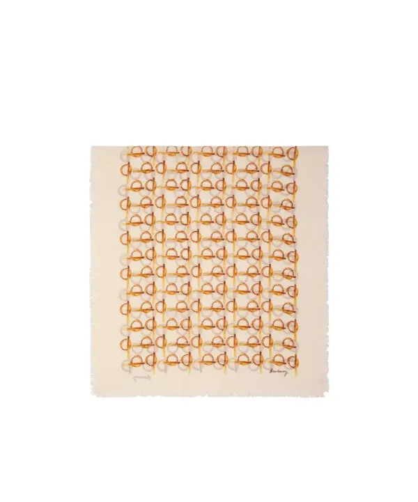 Burberry B-printed Frayed-edge Scarf - Nude
