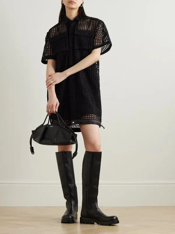 Sacai Short Sleeve Dress With Pockets