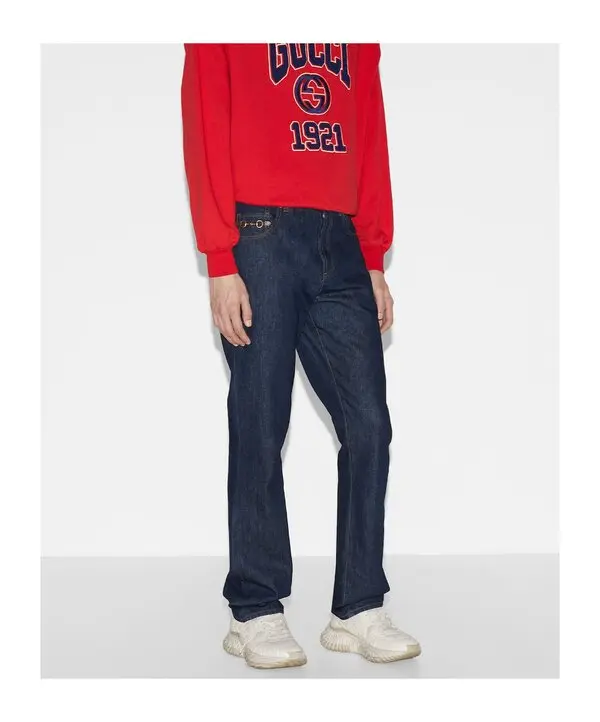 Gucci Horsebit Detail Denim Jeans