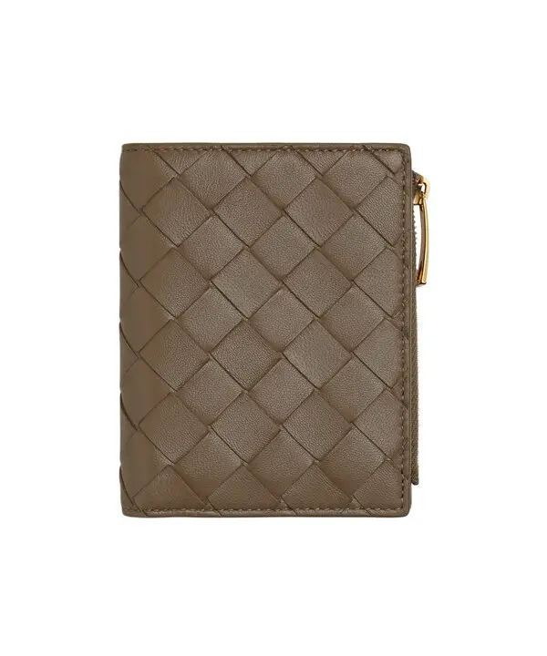 Bottega Veneta Intrecciato Bi-fold Small Wallet - Pinecone
