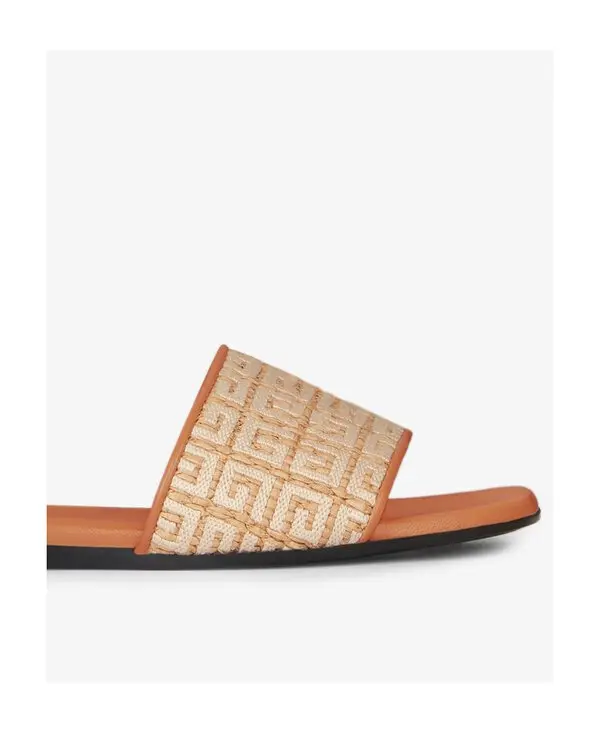 Givenchy 4g Embroidered Raffia Flat Sandals