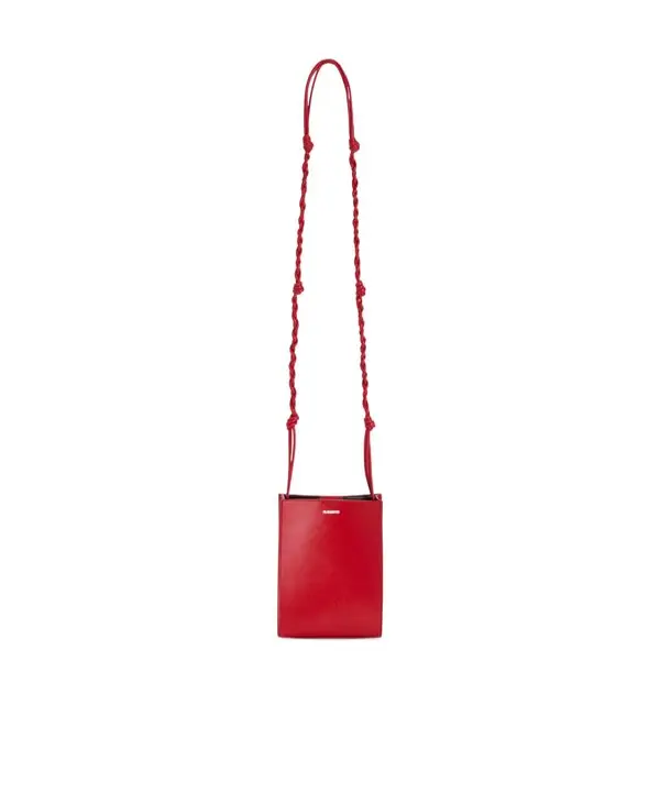JIL SANDER Tangle Small Logo Embossed Crossbody Bag - Red