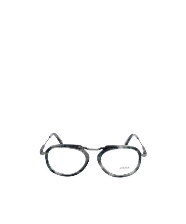 Zegna Pilot Frame Glasses - Havana / Shiny Gunmetal