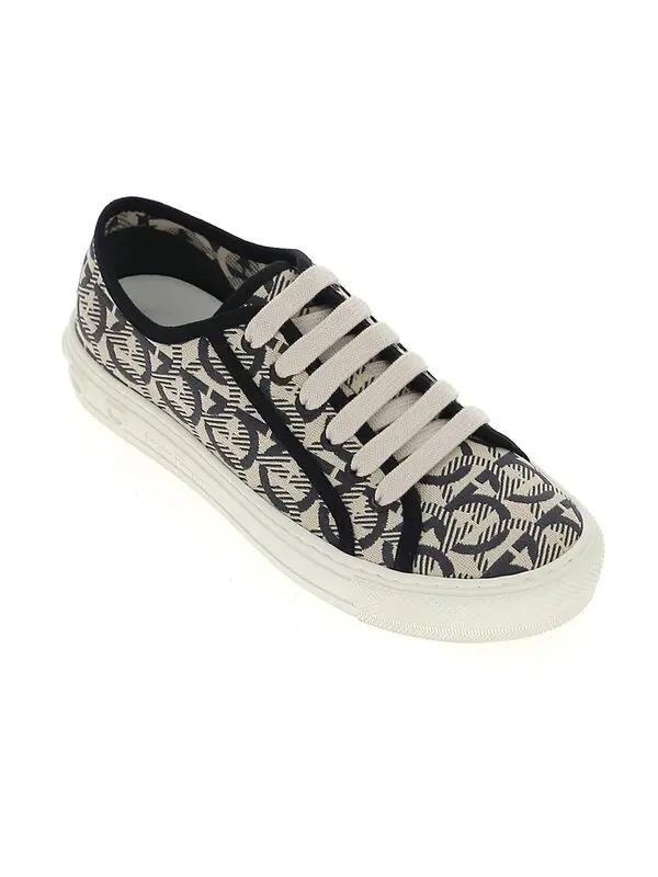 FERRAGAMO Printed Lace-up Sneakers