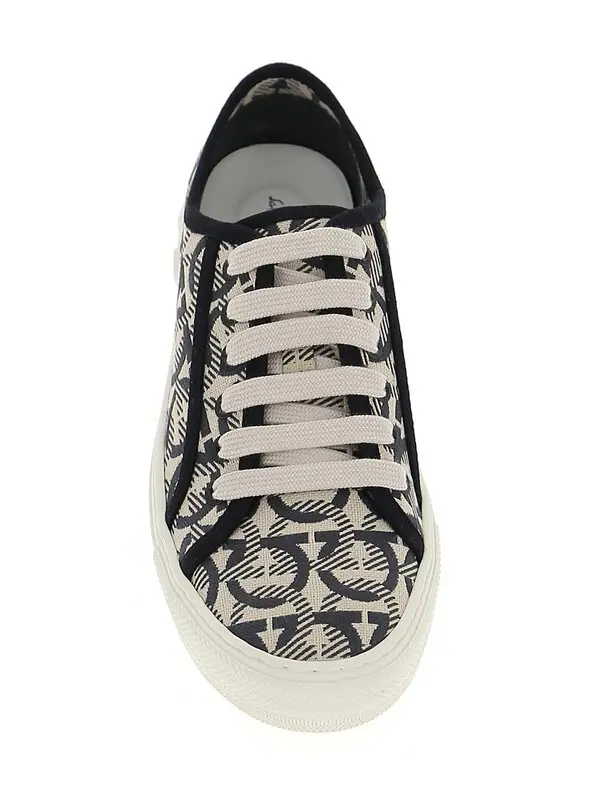 FERRAGAMO Printed Lace-up Sneakers
