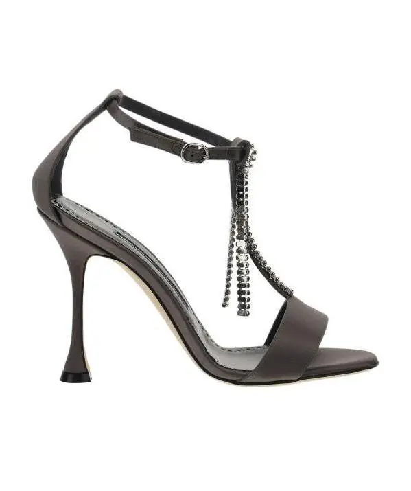 Manolo Blahnik T-bar Crystal-strap High-heeled Sandals
