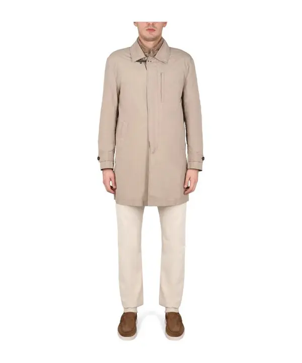 FAY Single-breasted Utility Coat - Nude