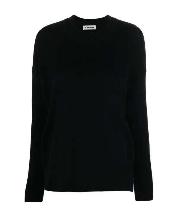 JIL SANDER Crewneck Knitted Jumper - Black