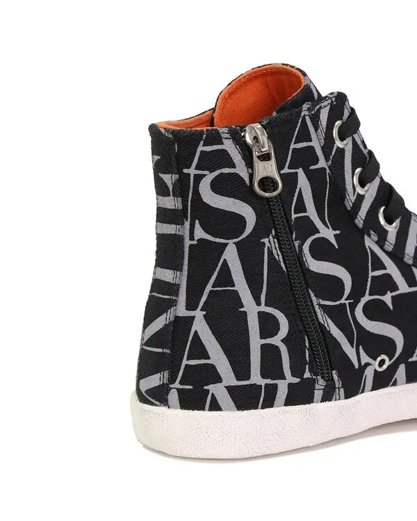 Emporio Armani High-top Sneakers With All-over Logo Print