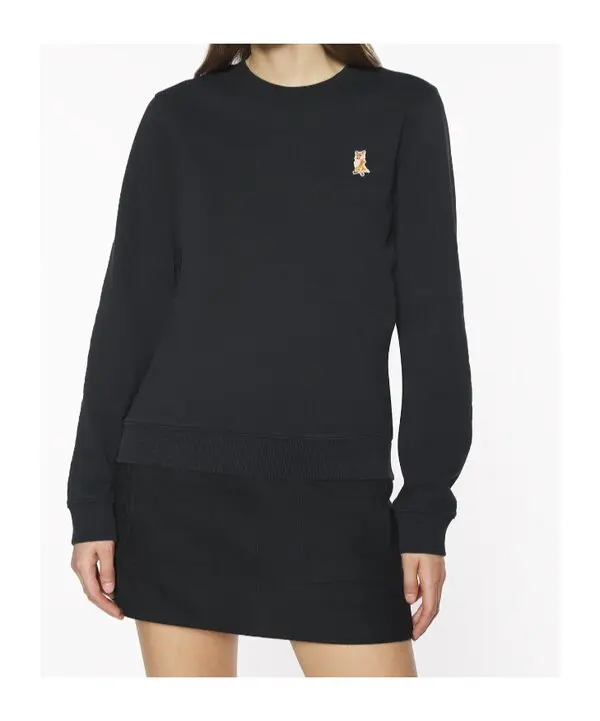 Maison Kitsuné Logo Patch Crewneck Sweatshirt
